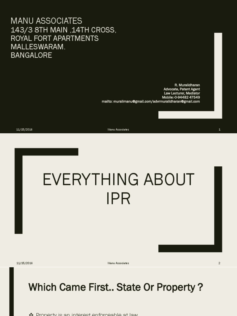 1.EVERYTHING About IPR | PDF | Intellectual Property | Trademark