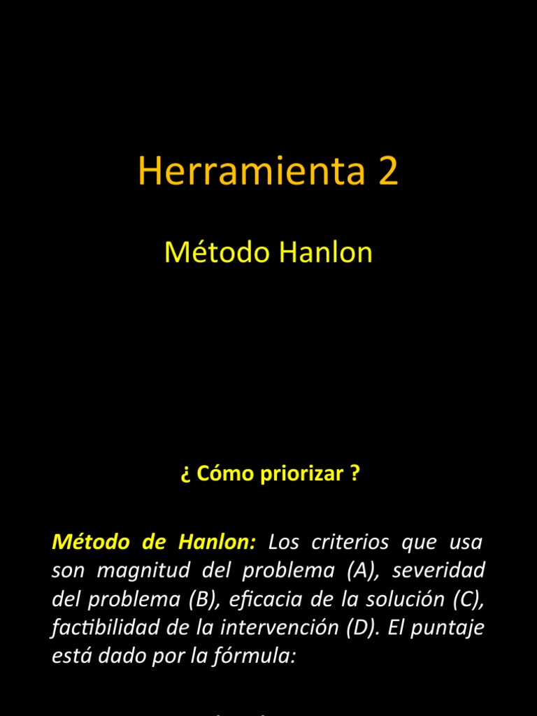 Metodo de Hanlom - Completar Cuadro y Realizar Analisis | PDF