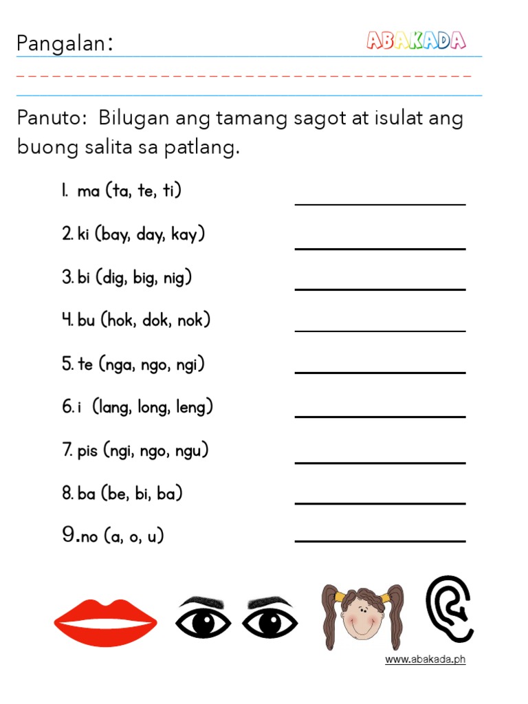 Pantig Worksheet 2 | PDF