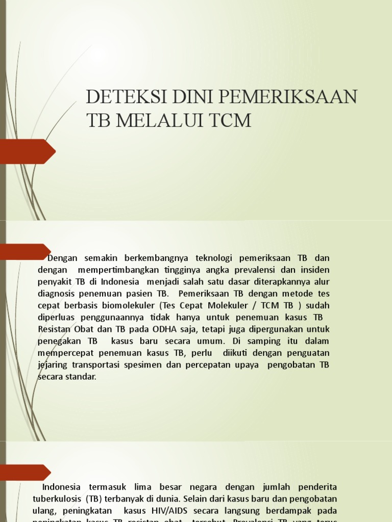 Materi DETEKSI DINI Pemeriksaan TB Melalui TCM | PDF