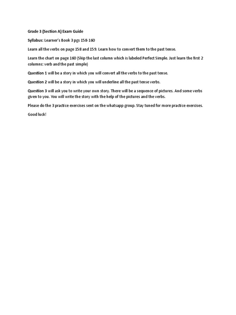 Grade 3 Exam Guide | PDF