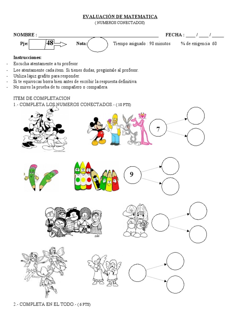 Evaluación de Números Conectados | PDF