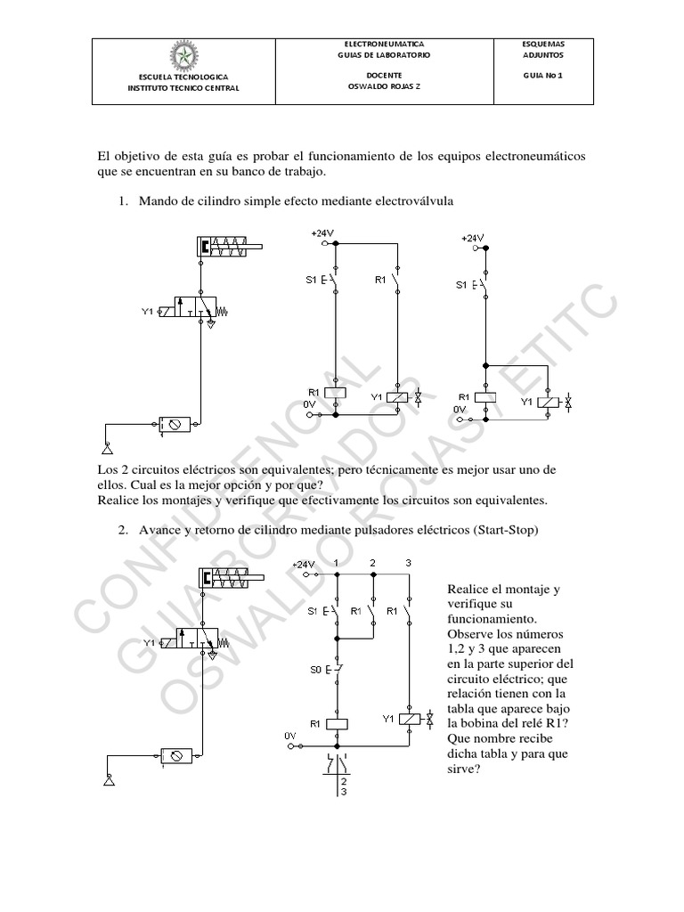 Guía de Laboratorio Electroneumática | PDF | Ingenieria Eléctrica | Bienes manufacturados