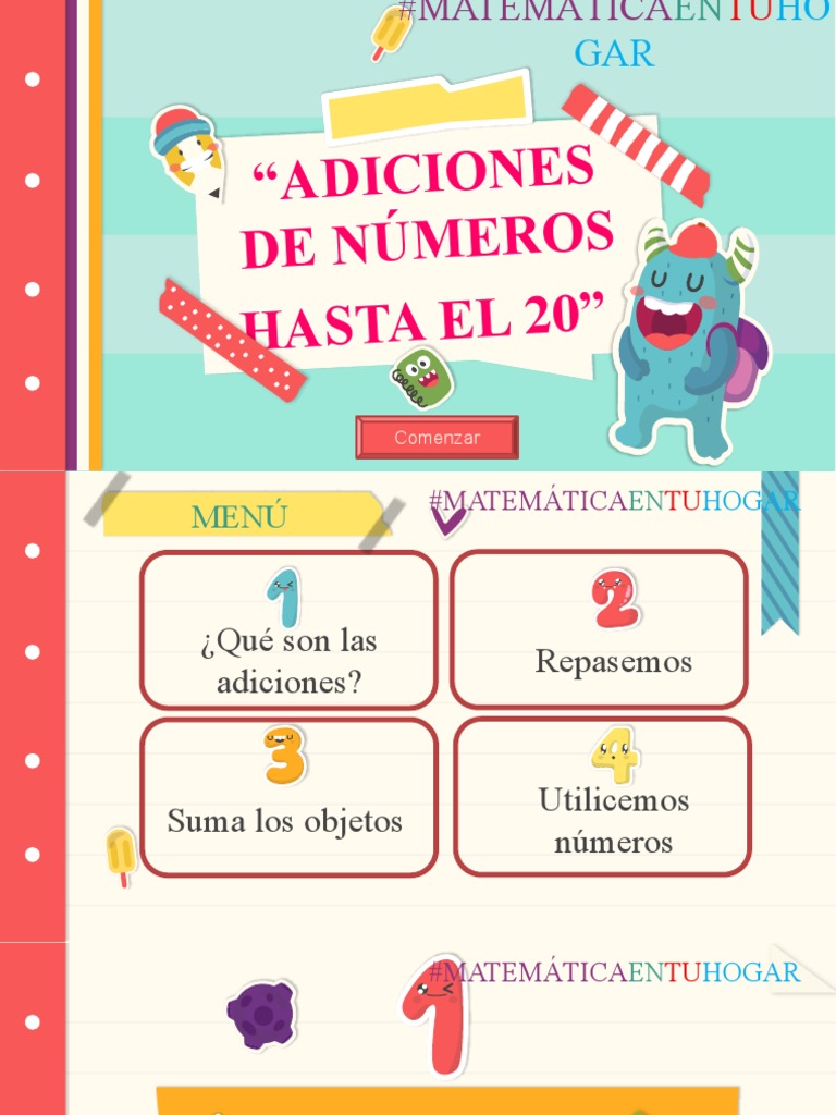 MatemáticaEnTuHogar - Adiciones de Números Hasta El 20 | PDF