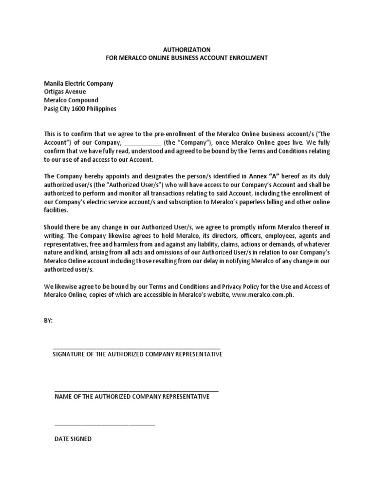 Meralco Online Authorization | PDF | Computing | Information Technology