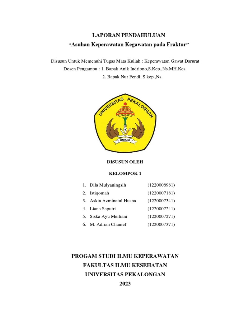 MAKALAH GADAR KEL.1-Asuhan Keperawatan Kegawatan Pada Fraktur | PDF MAKALAH GADAR KEL.1-Asuhan Keperawatan Kegawatan Pada Fraktur | PDF
