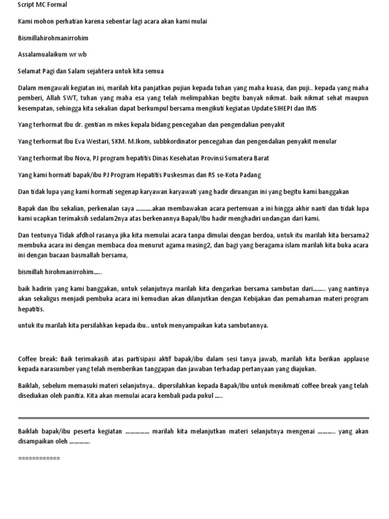 Script MC Formal | PDF