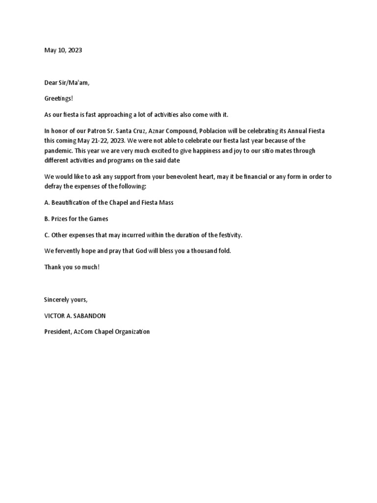 Fiesta Solicitation | PDF