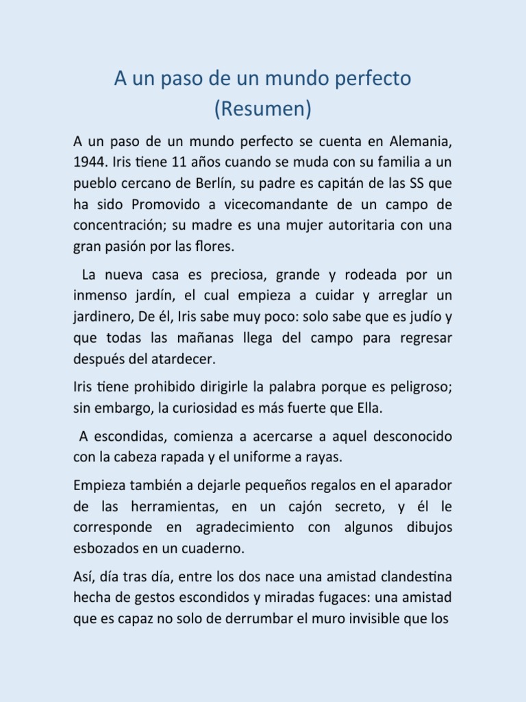 A Un Paso de Un Mundo Perfecto | PDF