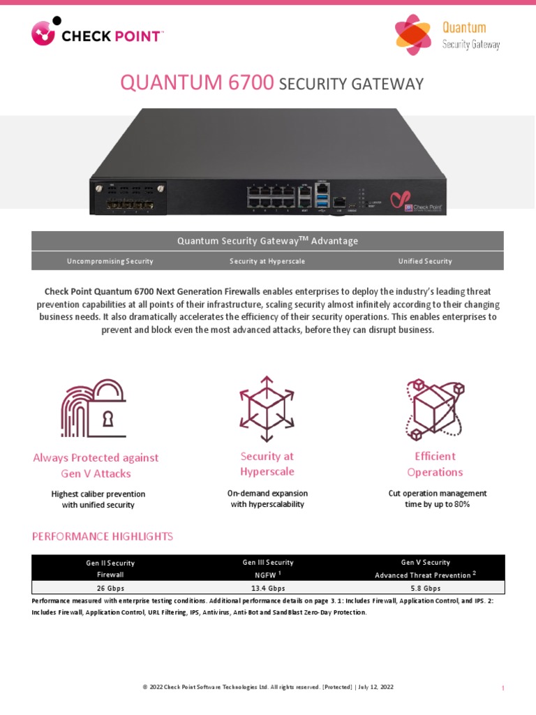 Check Point Quantum 6700 Datasheet | PDF | Internet Protocols ...