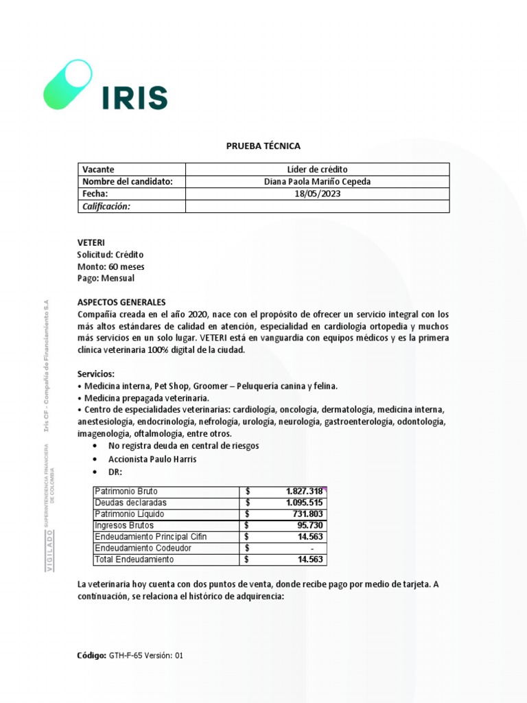 Informe Financiero Clínica Veterinaria VETERI | PDF | Bancos | Deuda