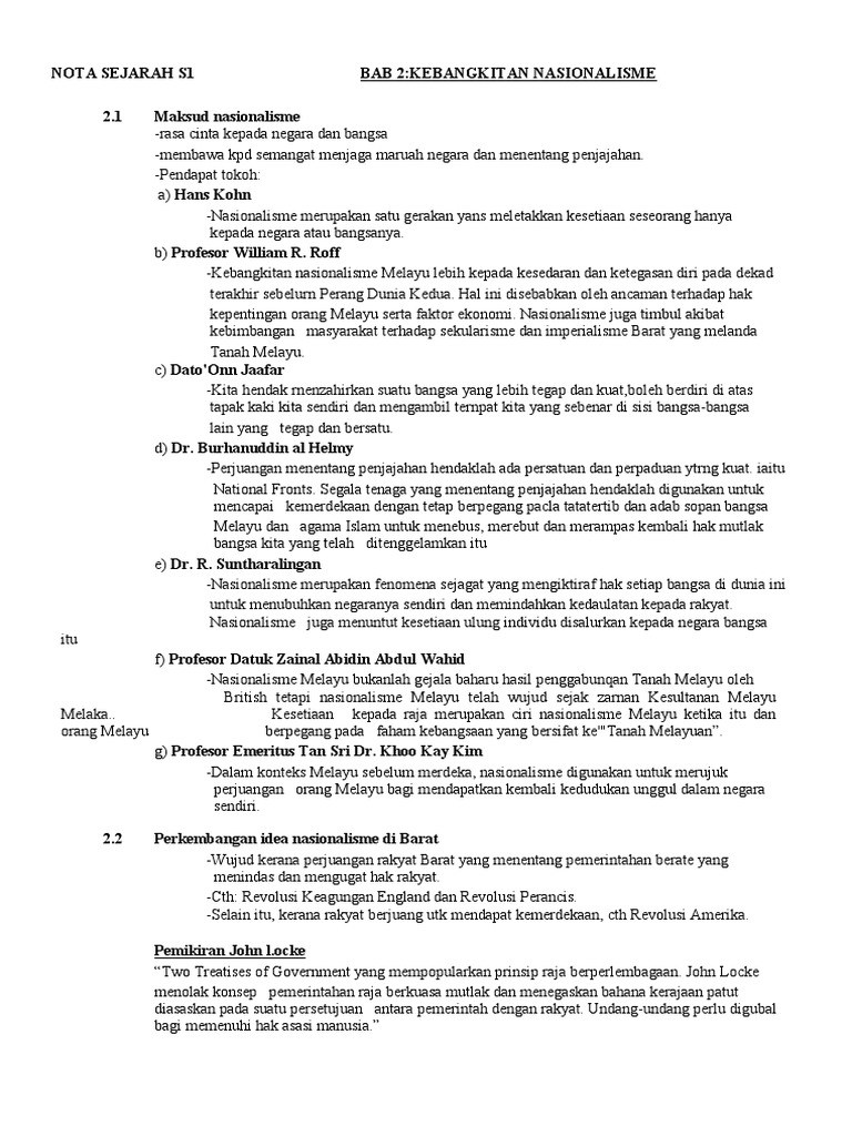 NOTA F4 Bab 2 | PDF