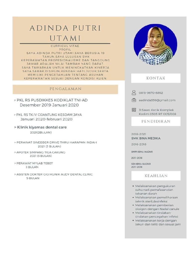 CV PDF ADINDAPUTRI UTAMI | PDF