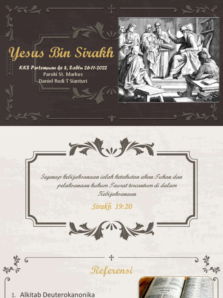 Yesus Bin Sirakh - Daniel R Sianturi | PDF