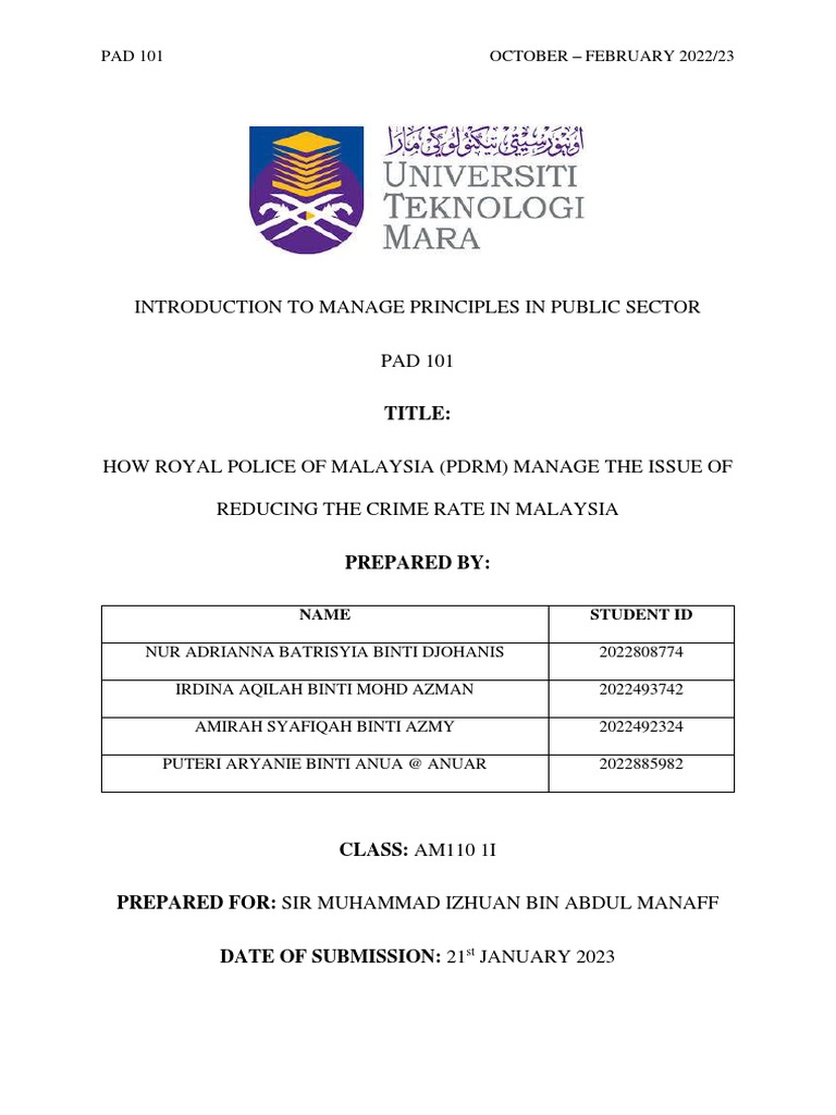 Pad101 Written Assignment | PDF | Decision Making | Police