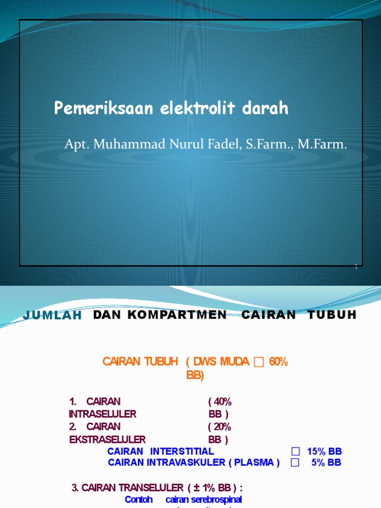 Pemeriksaan Elektrolit Darah | PDF