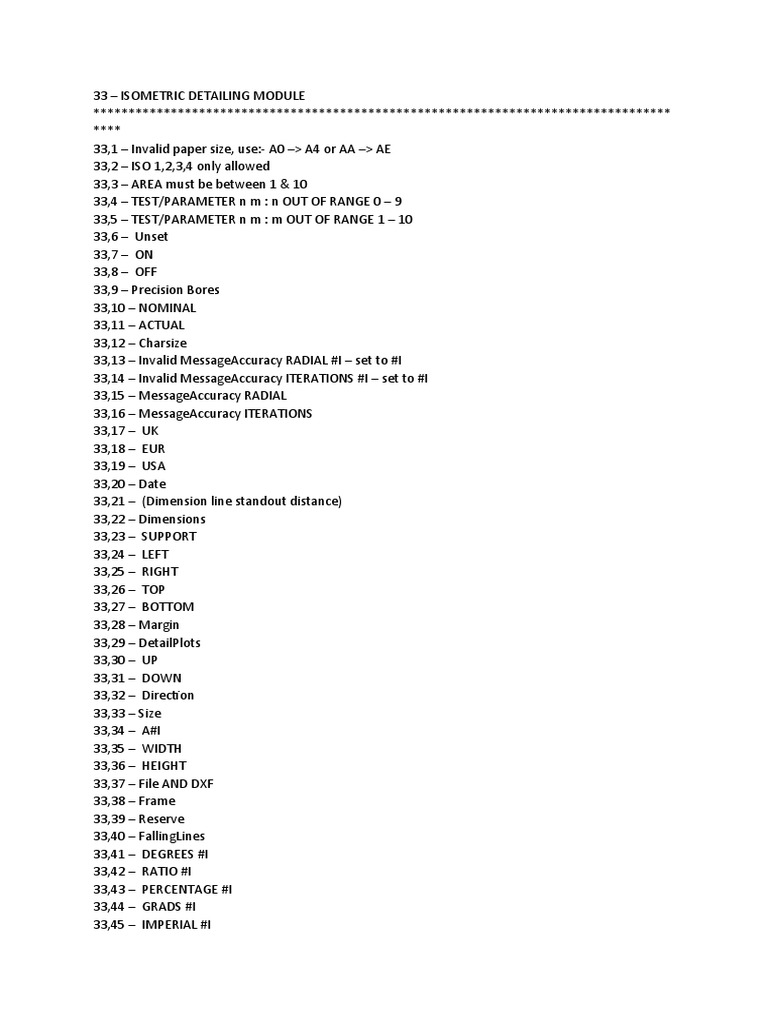 Error Messages in E3d Isodraft | PDF | Parameter (Computer Programming) | Computer File