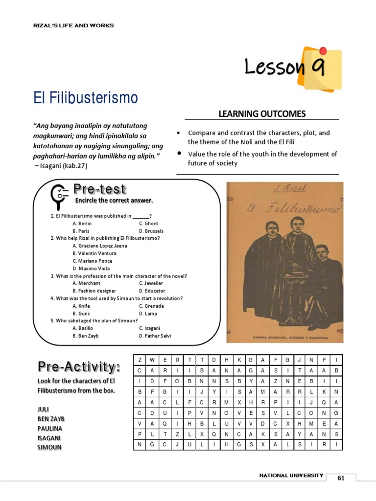 Lesson 9: El Filibusterismo | PDF | Philippines