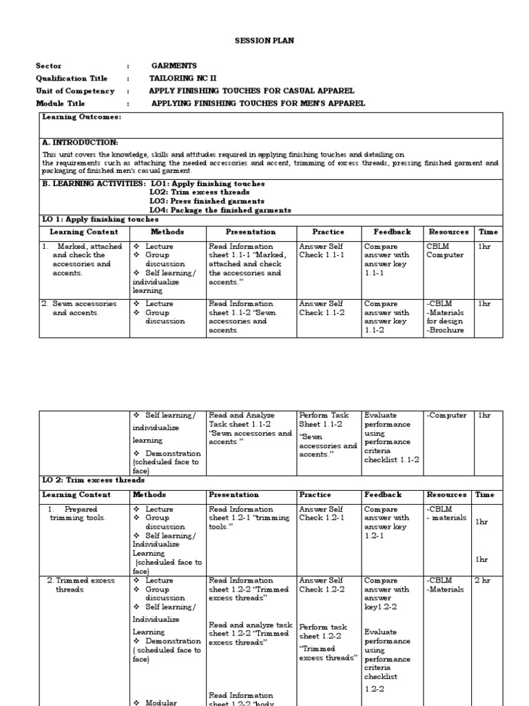 Sessionplan UC4 | Download Free PDF | Lecture | Information