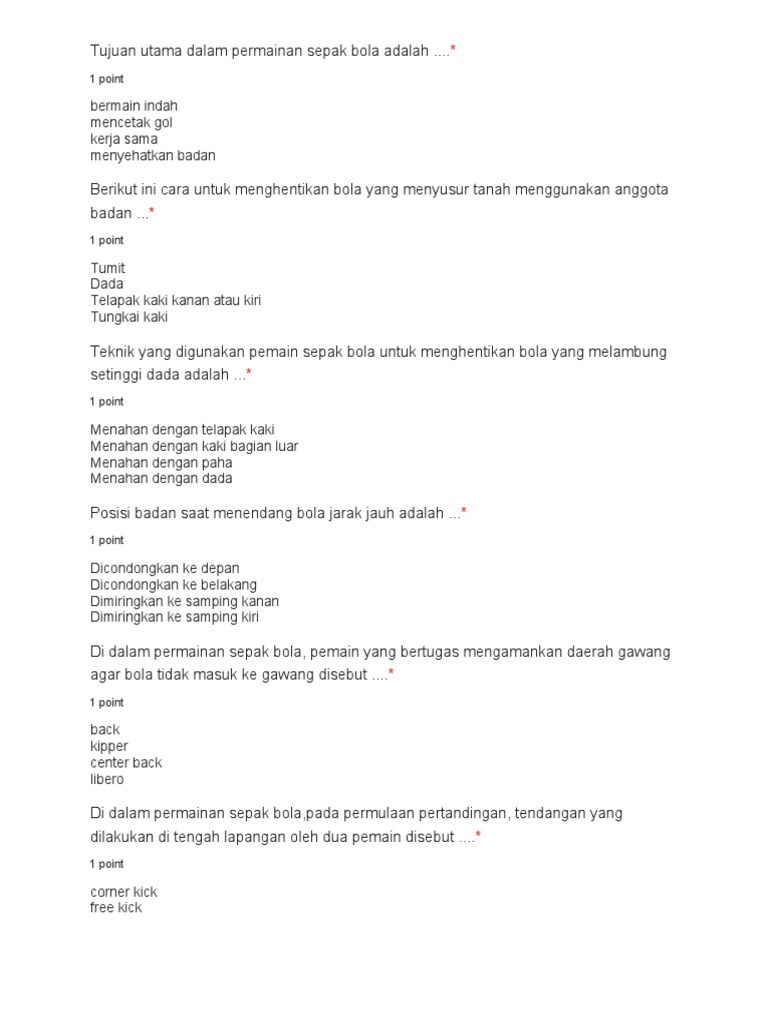 Soal Pas Pjok KLS 9 | PDF