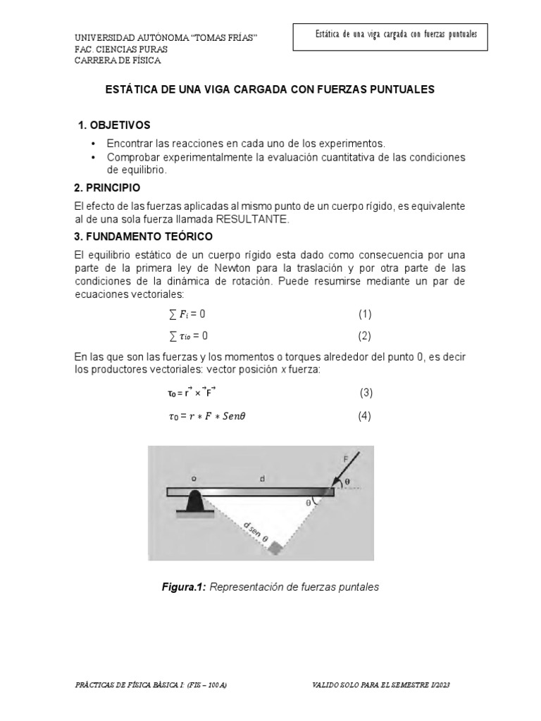 07 - Estática de Una Viga Cargada Con Fuerzas Puntuales | PDF | Fuerza | Vector Euclidiano