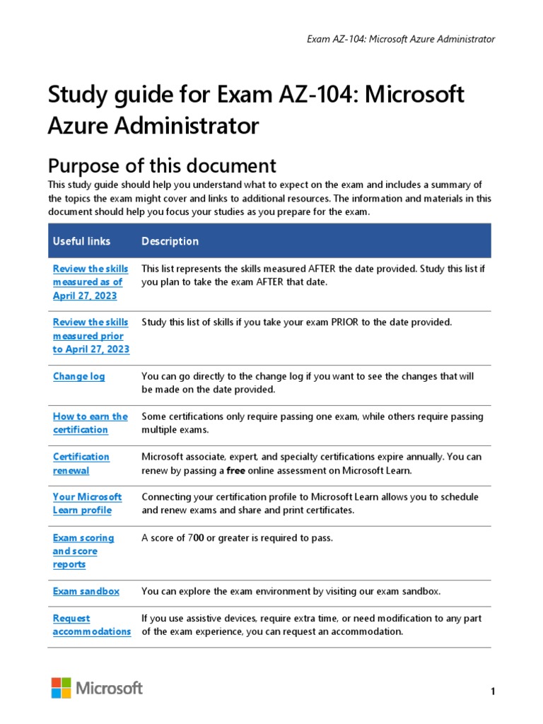 AZ-104 StudyGuide ENU FY23Q3 v2 | PDF | Microsoft Azure | Computer Network