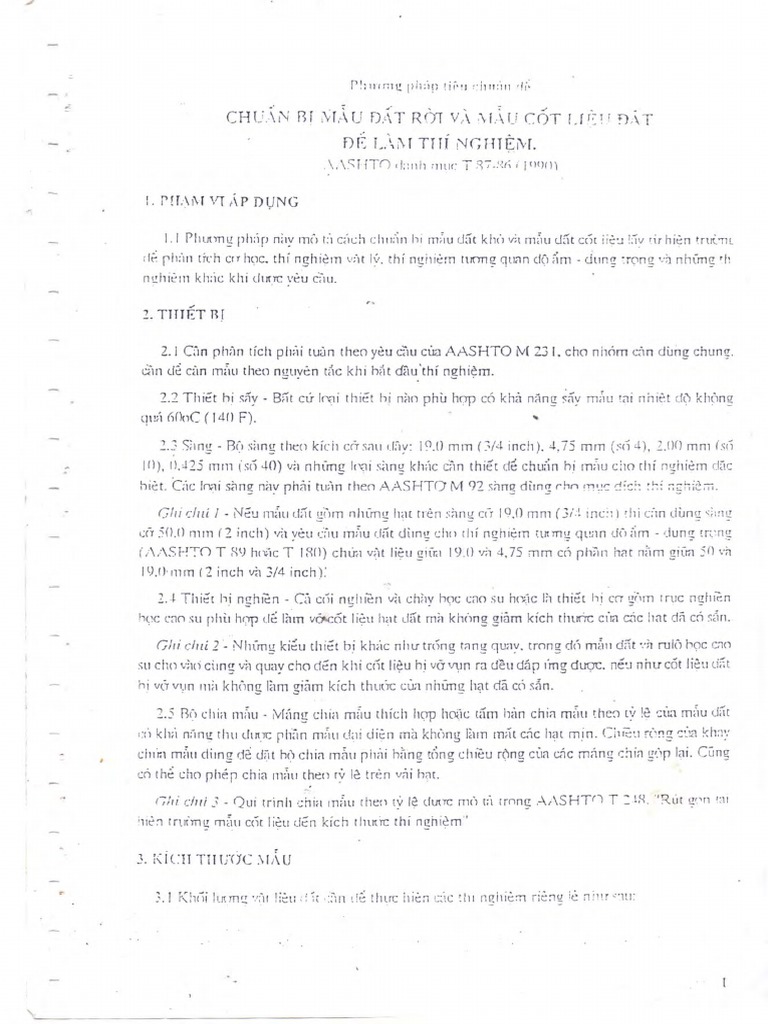 Aashto T87-90 | PDF