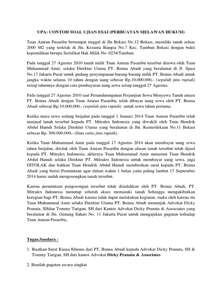 Upa - Gugatan PMH | PDF