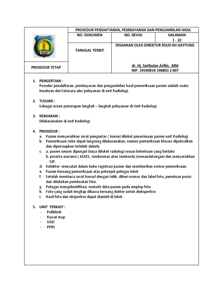 Sop Radiologi | PDF
