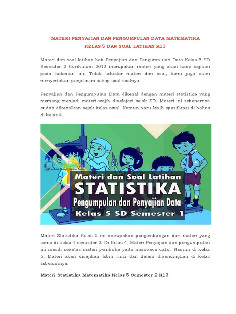 Materi Penyajian Dan Pengumpulan Data Matematika Pdf