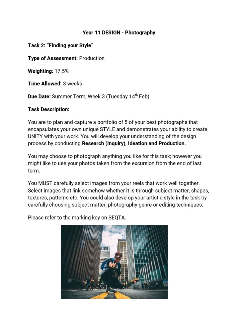 Year 11 Design Task Finding Your Style | PDF