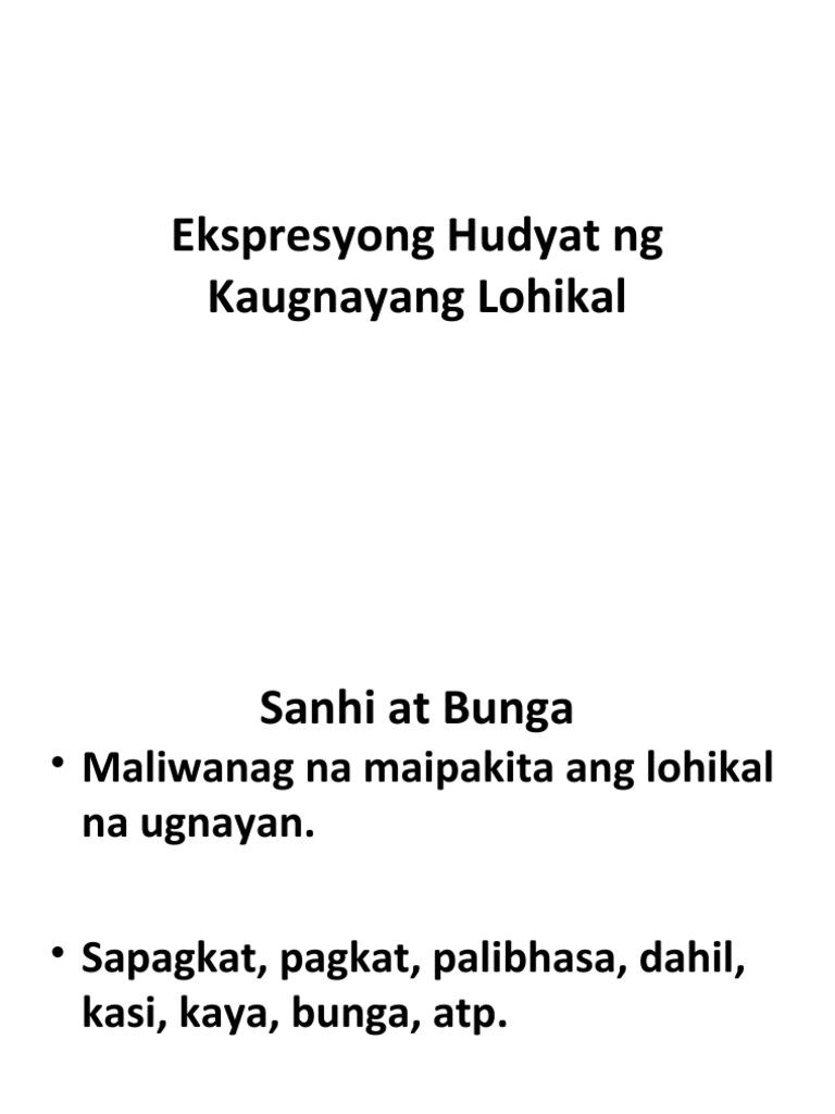 Ekspresyong Hudyat NG Kaugnayang Lohikal | PDF