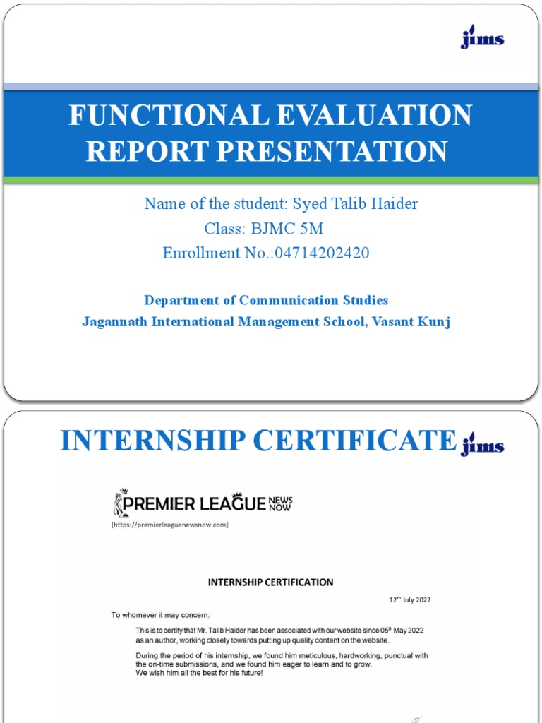 FER Presentation - Talib | PDF | Internship | Job Hunting