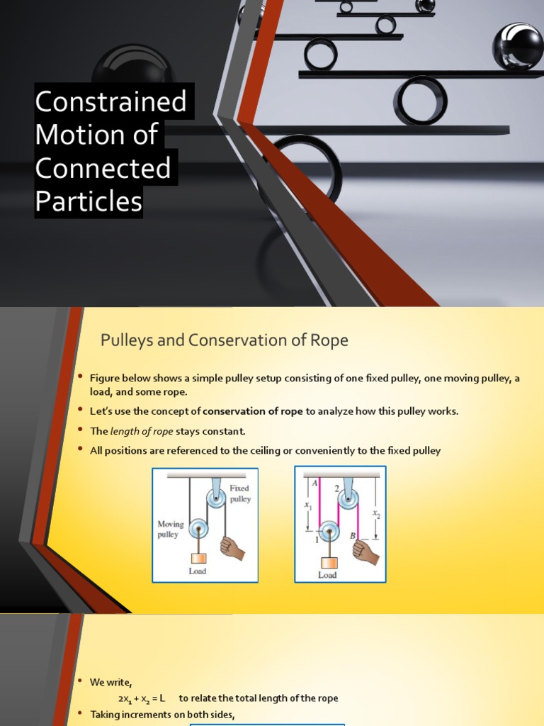 Constrained Motion of Connected Particles | PDF