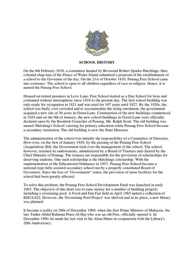 Pfs School History | PDF | Schools