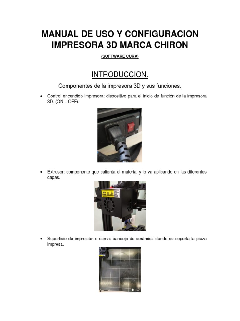 Manual Uso, Calibracion y Configuracion Impresora 3d Cura (1) | PDF | Impresora (Computación ...