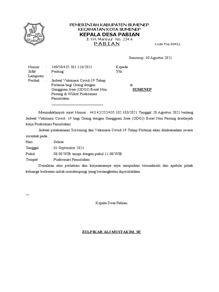 Balasan Surat Dinas | PDF