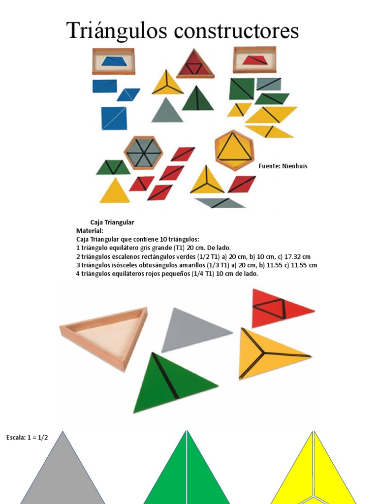 Triángulos Constructores Segunda Serie Recortar | PDF