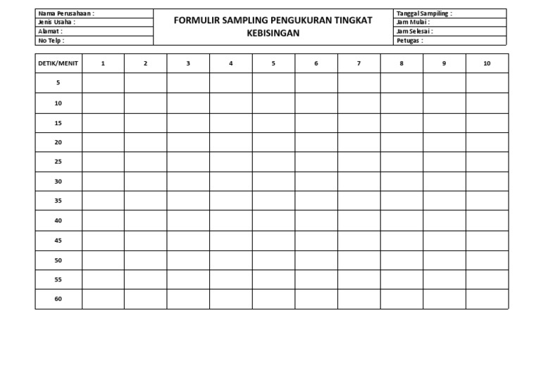 Form Data Sampling Kebisingan | PDF