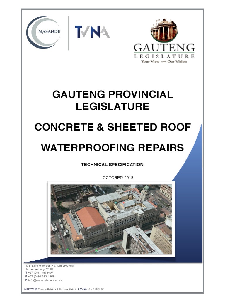 GPL Roof Repairs Technical Specification Waterproofing | PDF