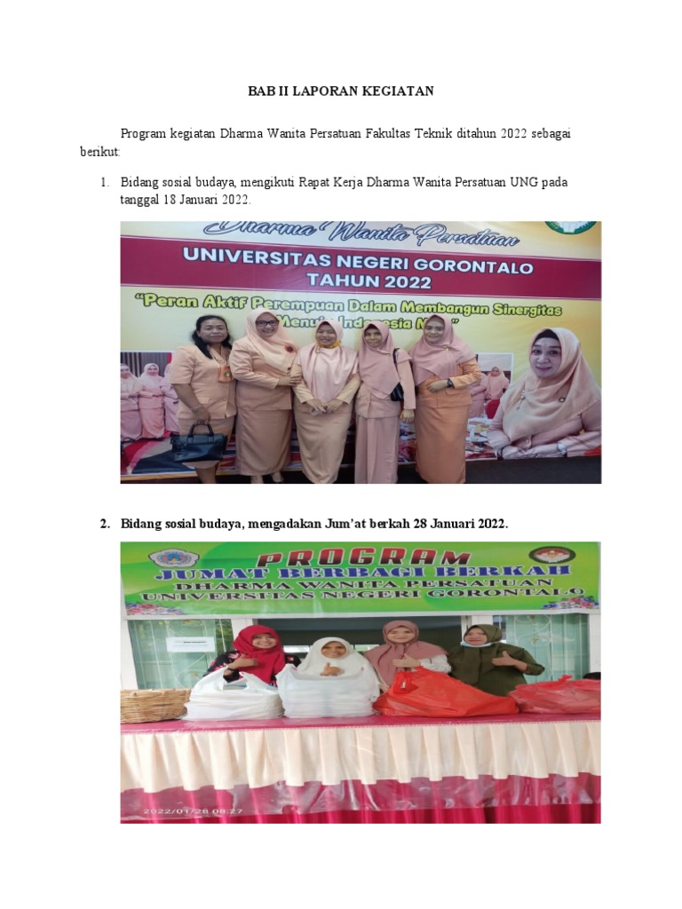 Bab Ii Laporan Kegiatan DWP | PDF