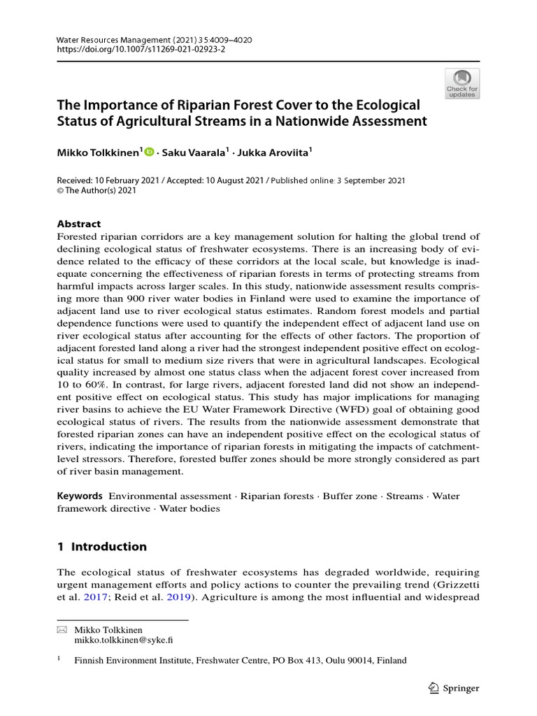 Riparian Forest | PDF | Dependent And Independent Variables | Riparian Zone