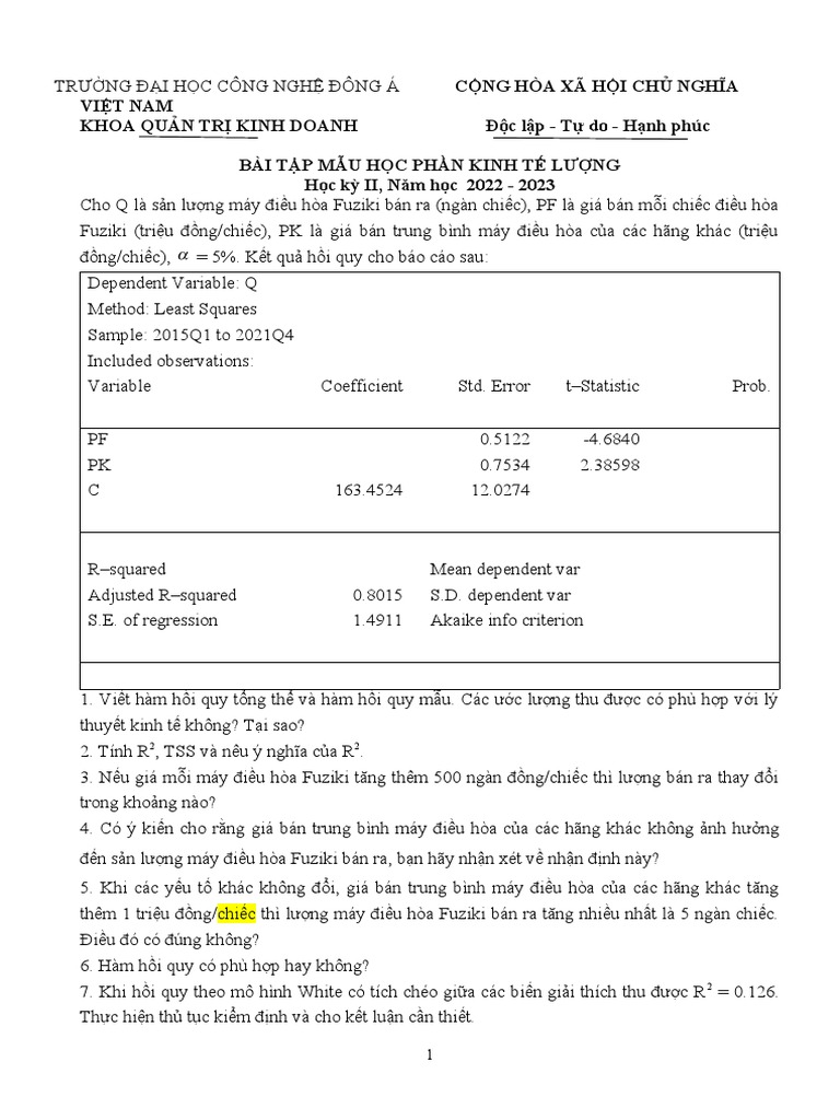 Bài tập mẫu KTL | PDF