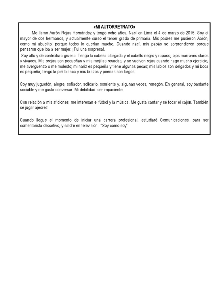 MI AUTORRETRATO | PDF