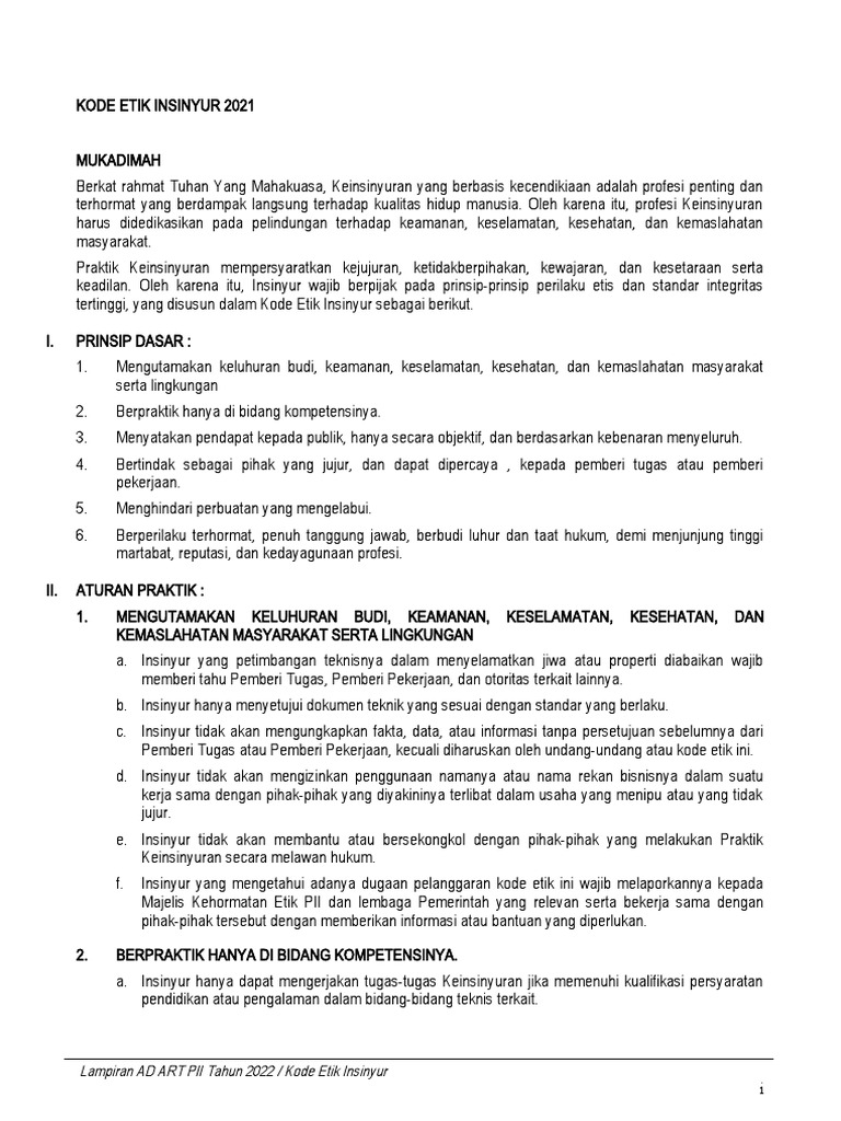 Kode Etik Insinyur | PDF