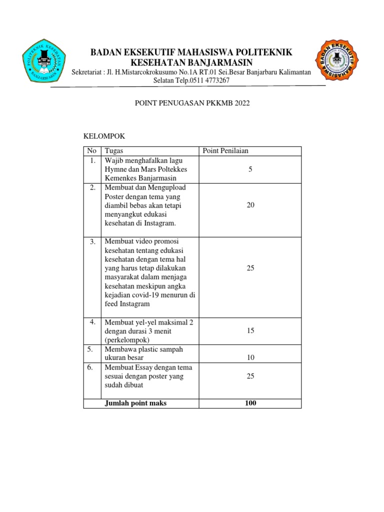 Point Penugasan PKKMB 2022 1 | PDF