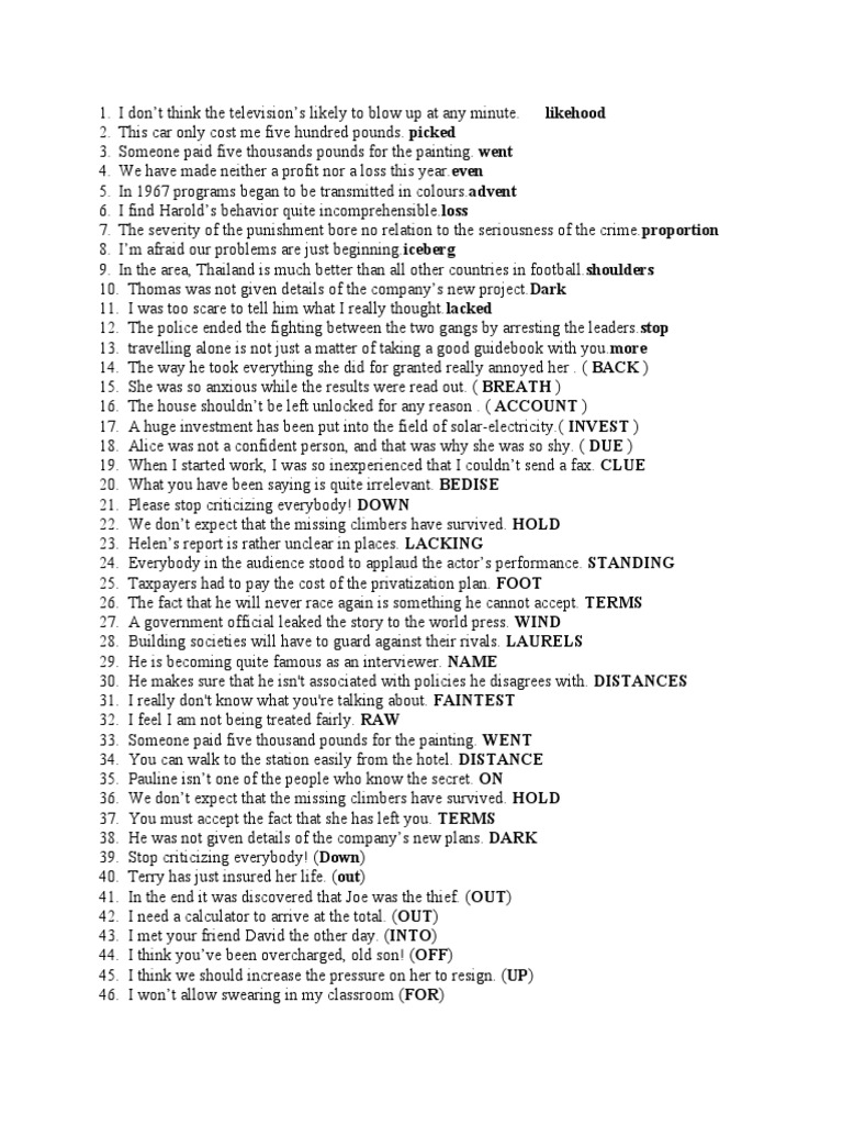 Idiom Key Transformation | PDF