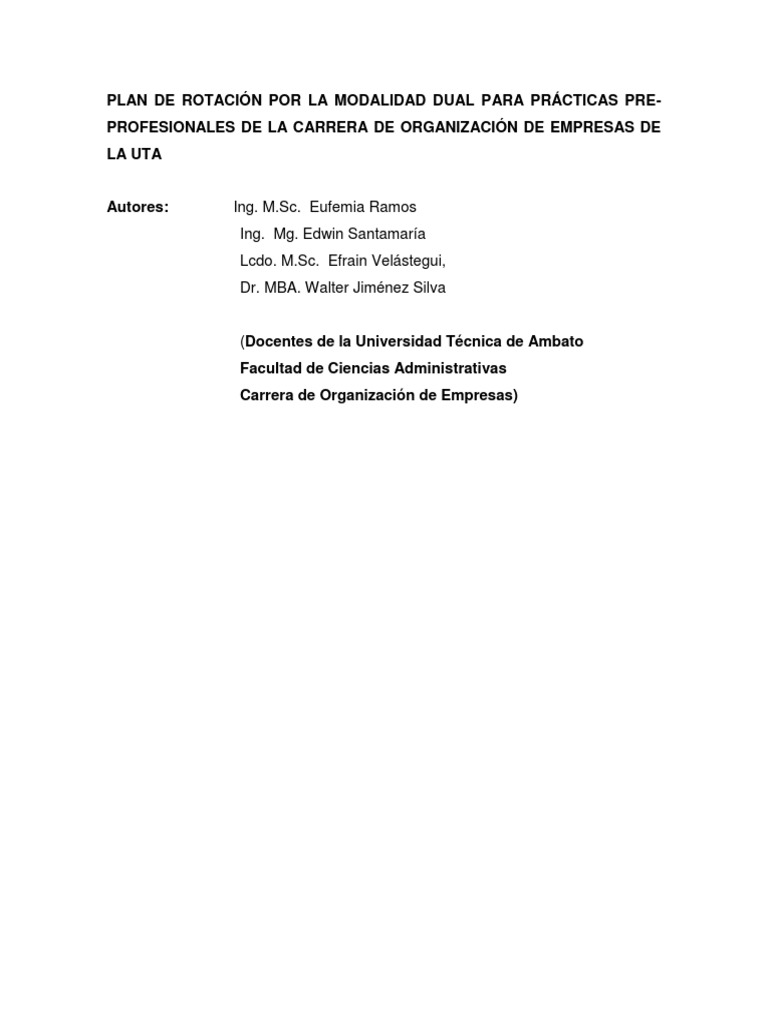 Plan de Rotación | PDF | Planificación | Aprendizaje