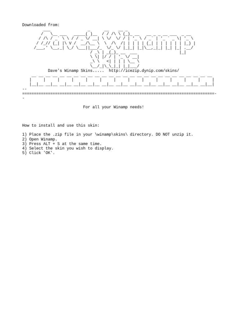 Winamp Skin Installation Guide | PDF