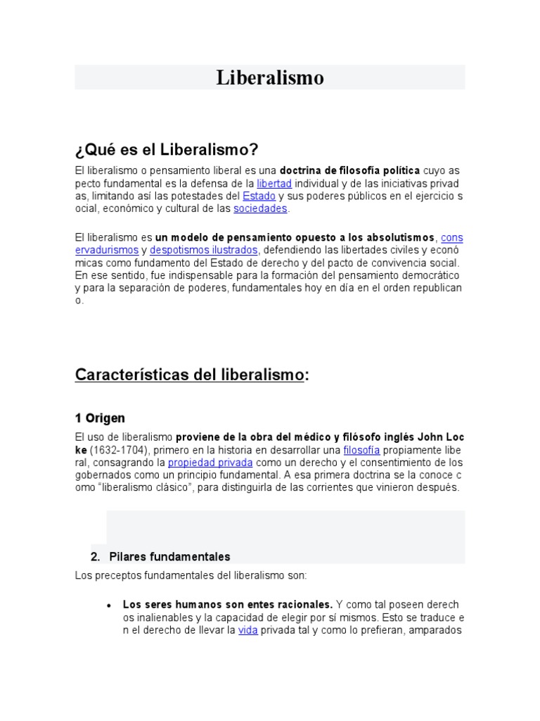 Liberalismo | PDF | Liberalismo | Libertad